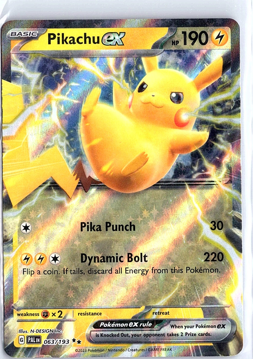 Pikachu ex 063/193 Double Rare Paldea Evolved Pokemon Card – Eastside ...
